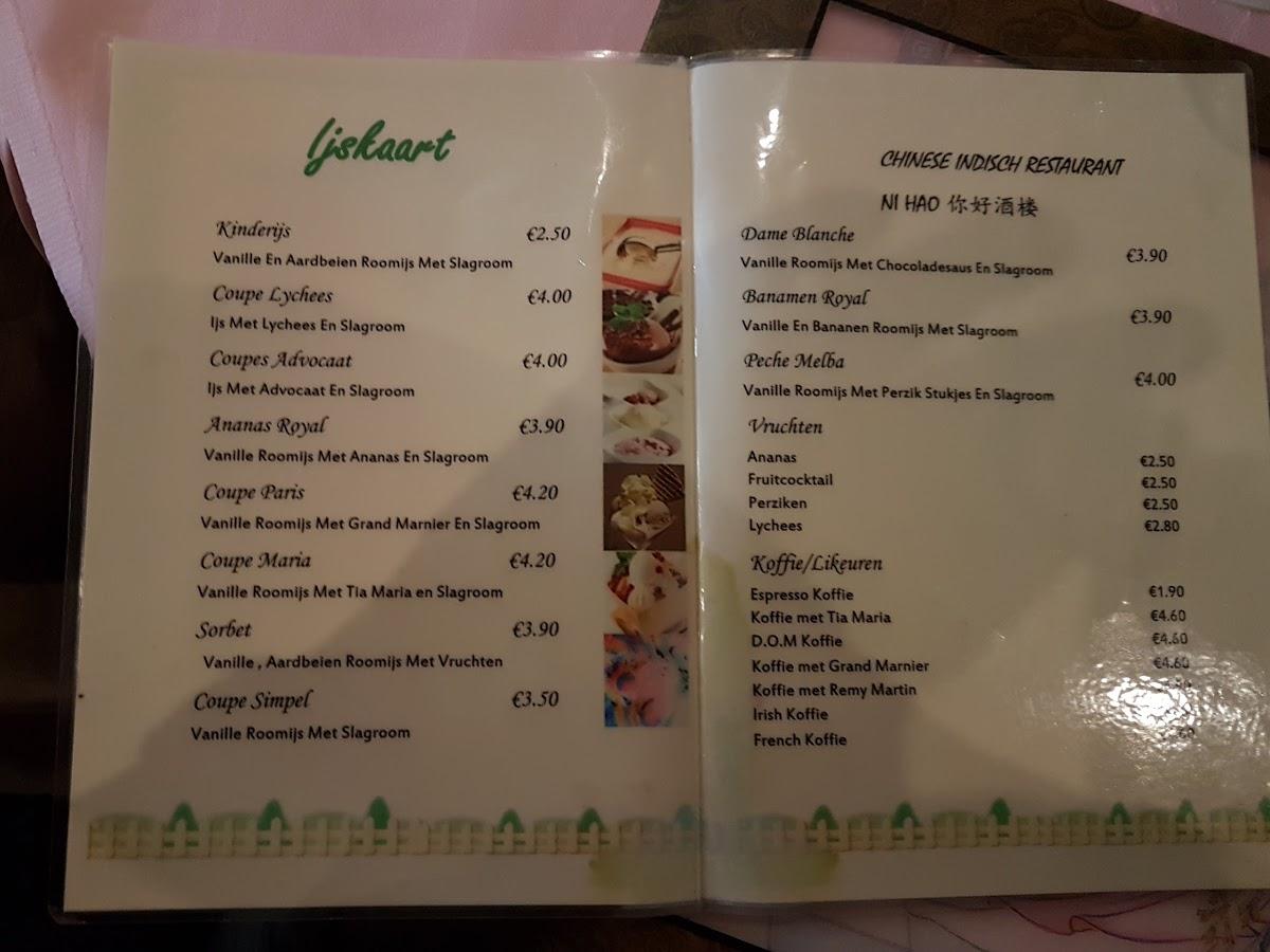 Menu at Chinees Indisch Restaurant Ni Hao, Winterswijk