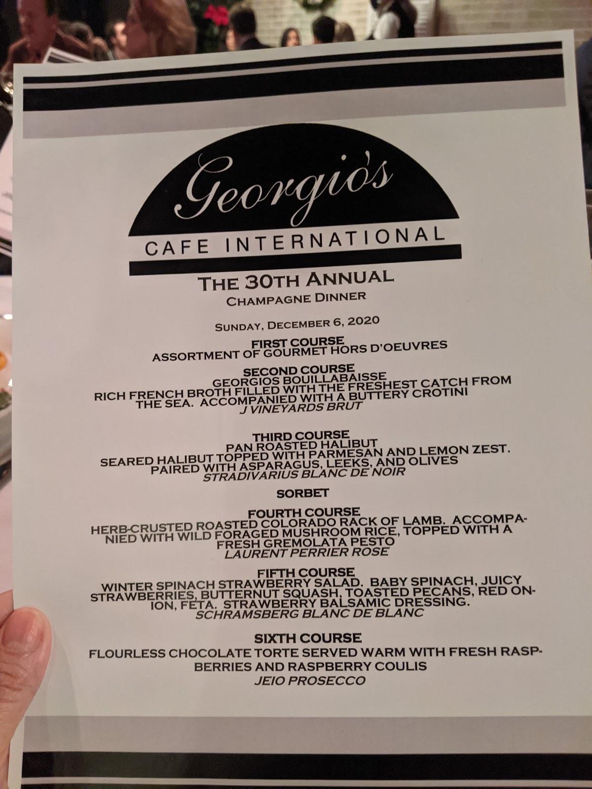 Menu at Georgio's Cafe International, Toledo