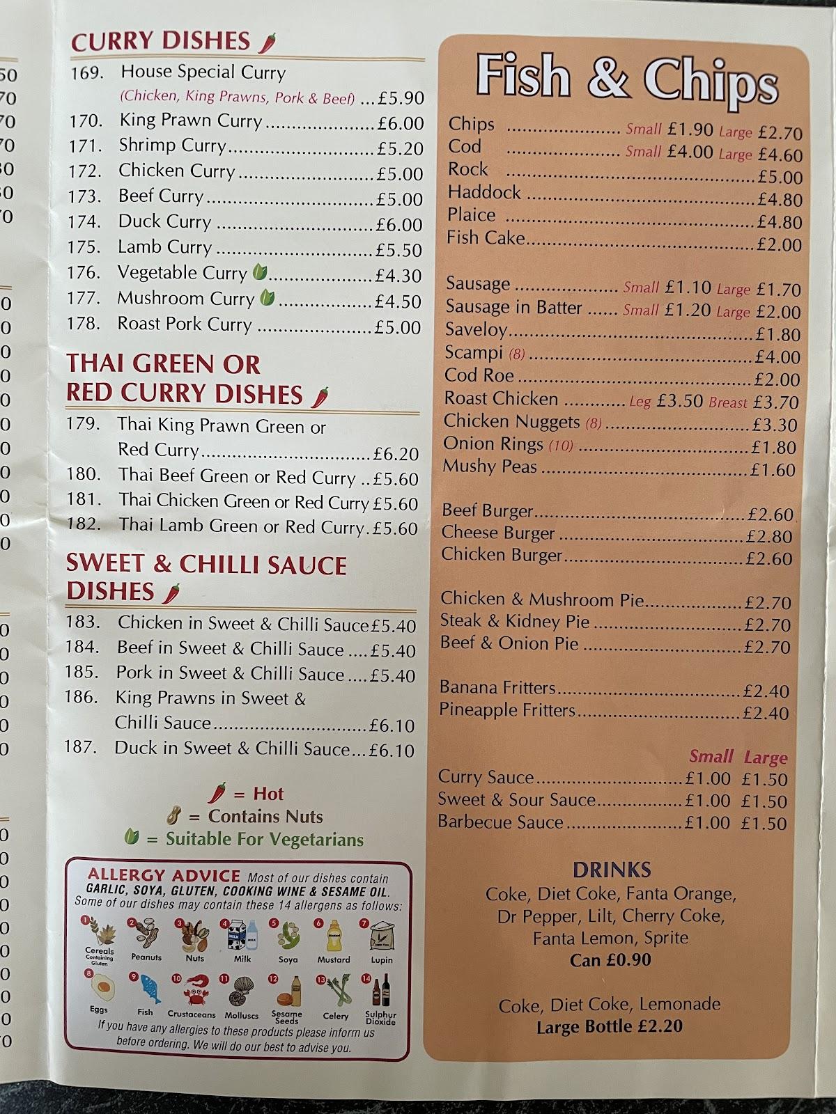Menu at Golden Fry Take Away restaurant, Feltham, 55 Swan Rd