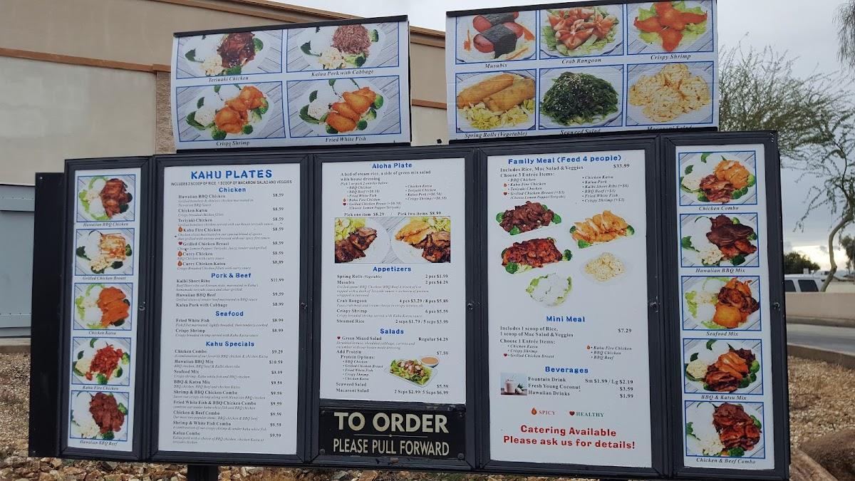 Menu at Kahu Hawaiian BBQ, Phoenix