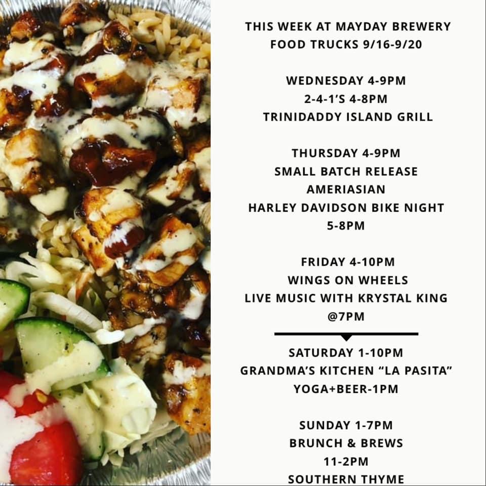 Menu at Mayday Brewery restaurant, Murfreesboro
