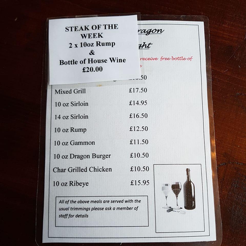 Menu at The George & Dragon pub & bar, Newton Aycliffe