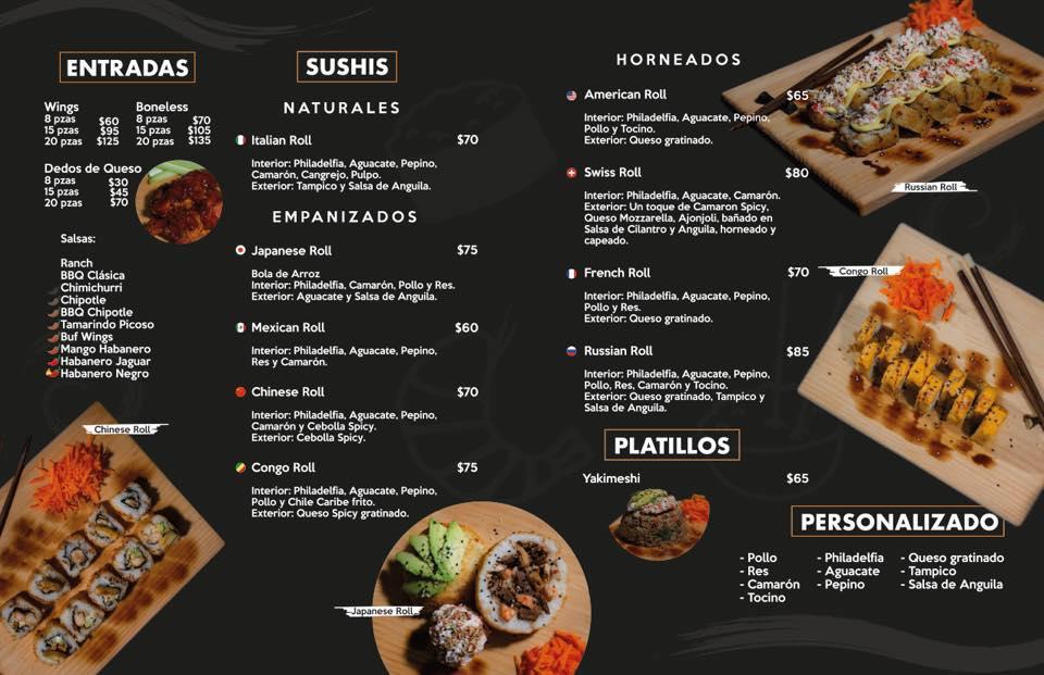 Menu at Country Roll restaurant, Villa Benito Juárez