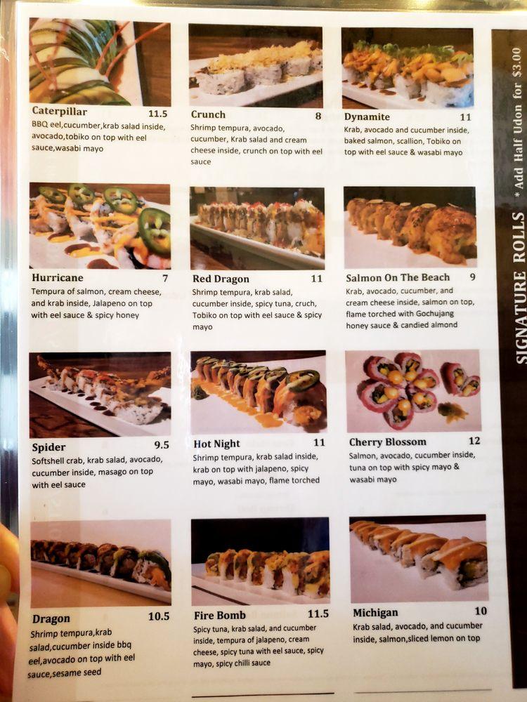 Menu at Hotaru restaurant, Novi