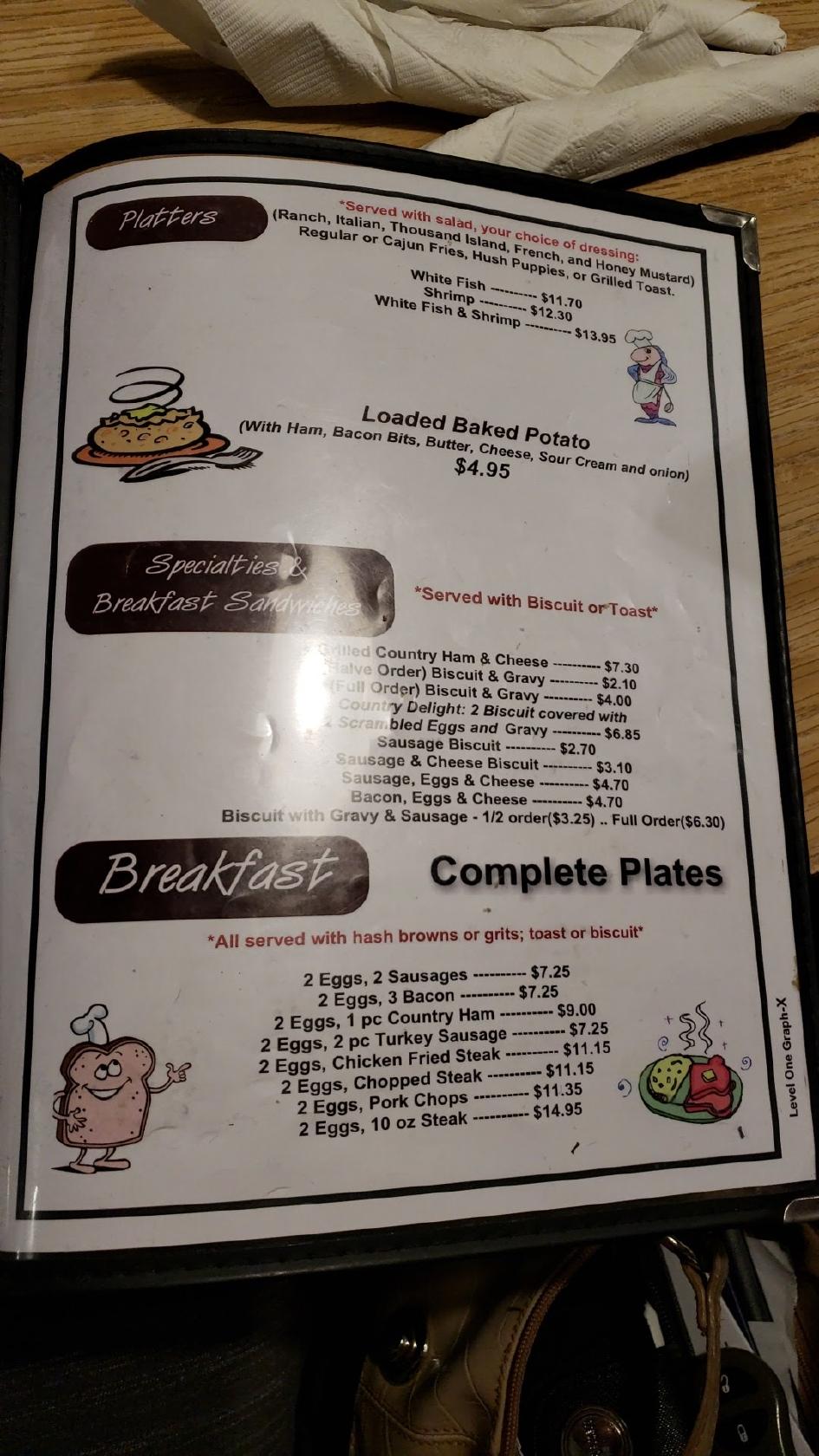Menu at Mister James restaurant, Magnolia