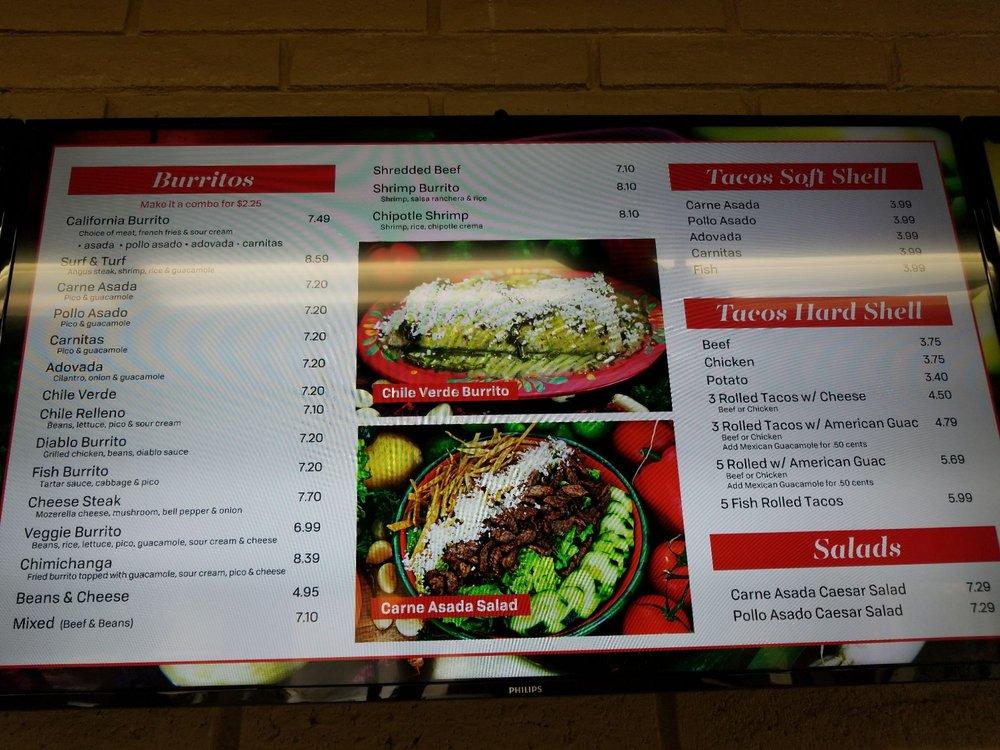 Menu at Palmitos Mexican Eatery restaurant, San Diego