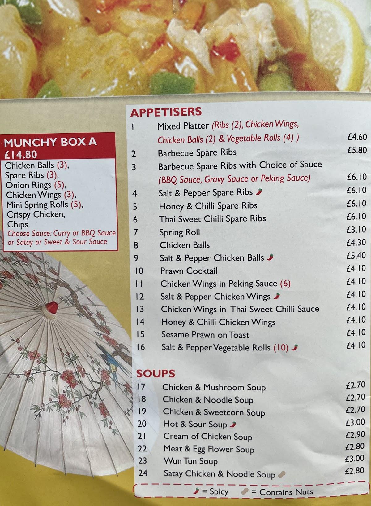 Menu at Wing Fung Restaurant, Wishaw, 123 Main St