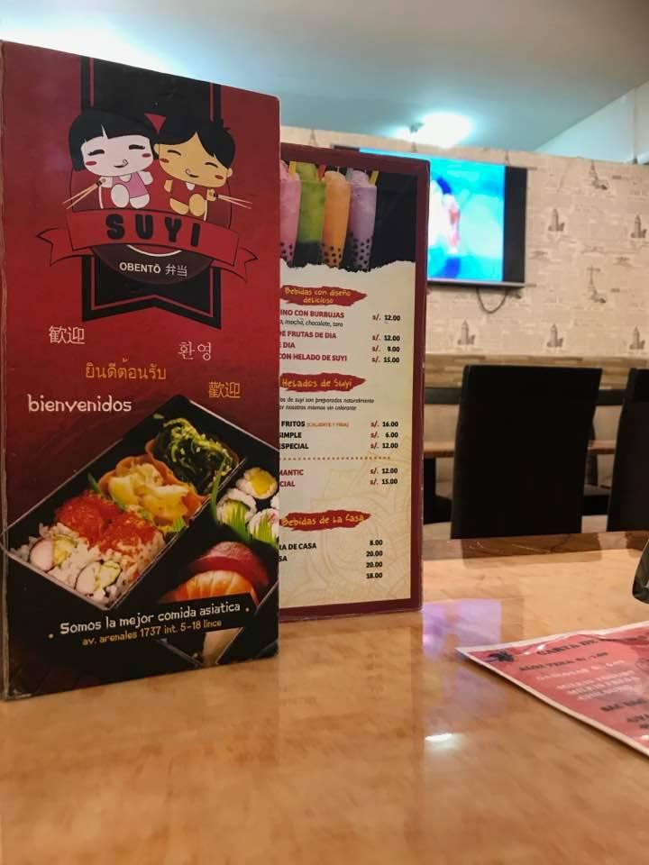 Menu at Suyi Obento restaurant, Lince