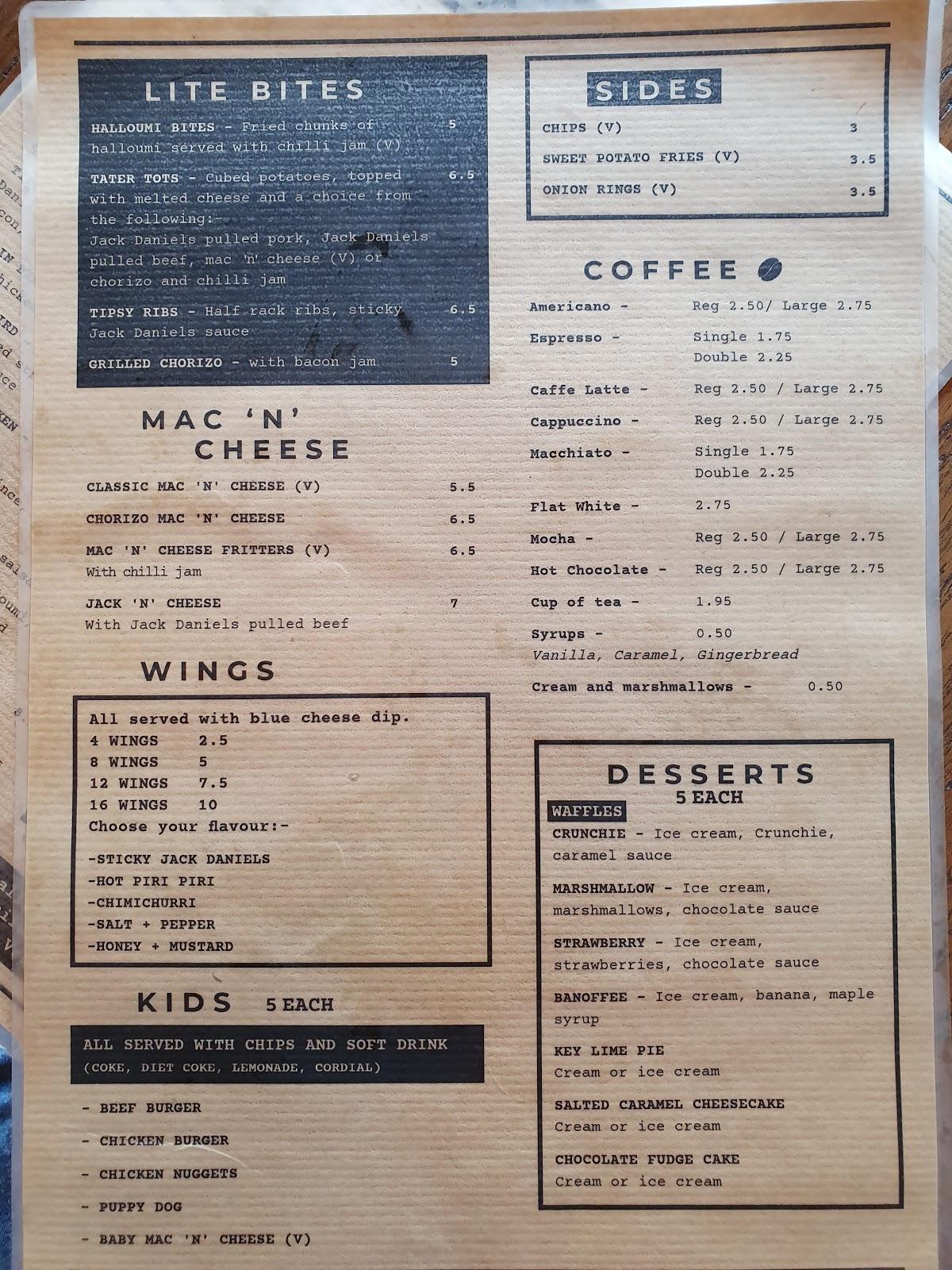 Menu at The Tipsy Cow pub & bar, Poulton-le-Fylde