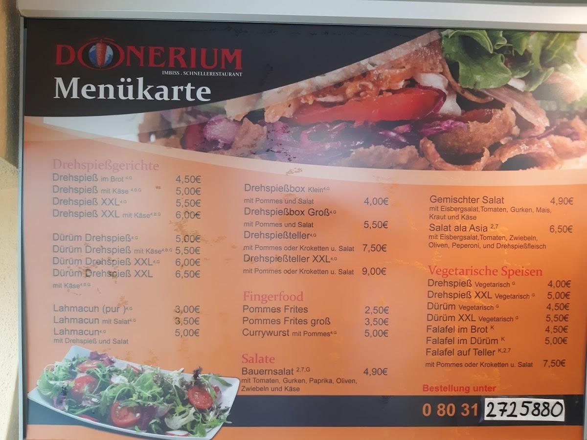 Speisekarte von Dönerium restaurant, Kolbermoor