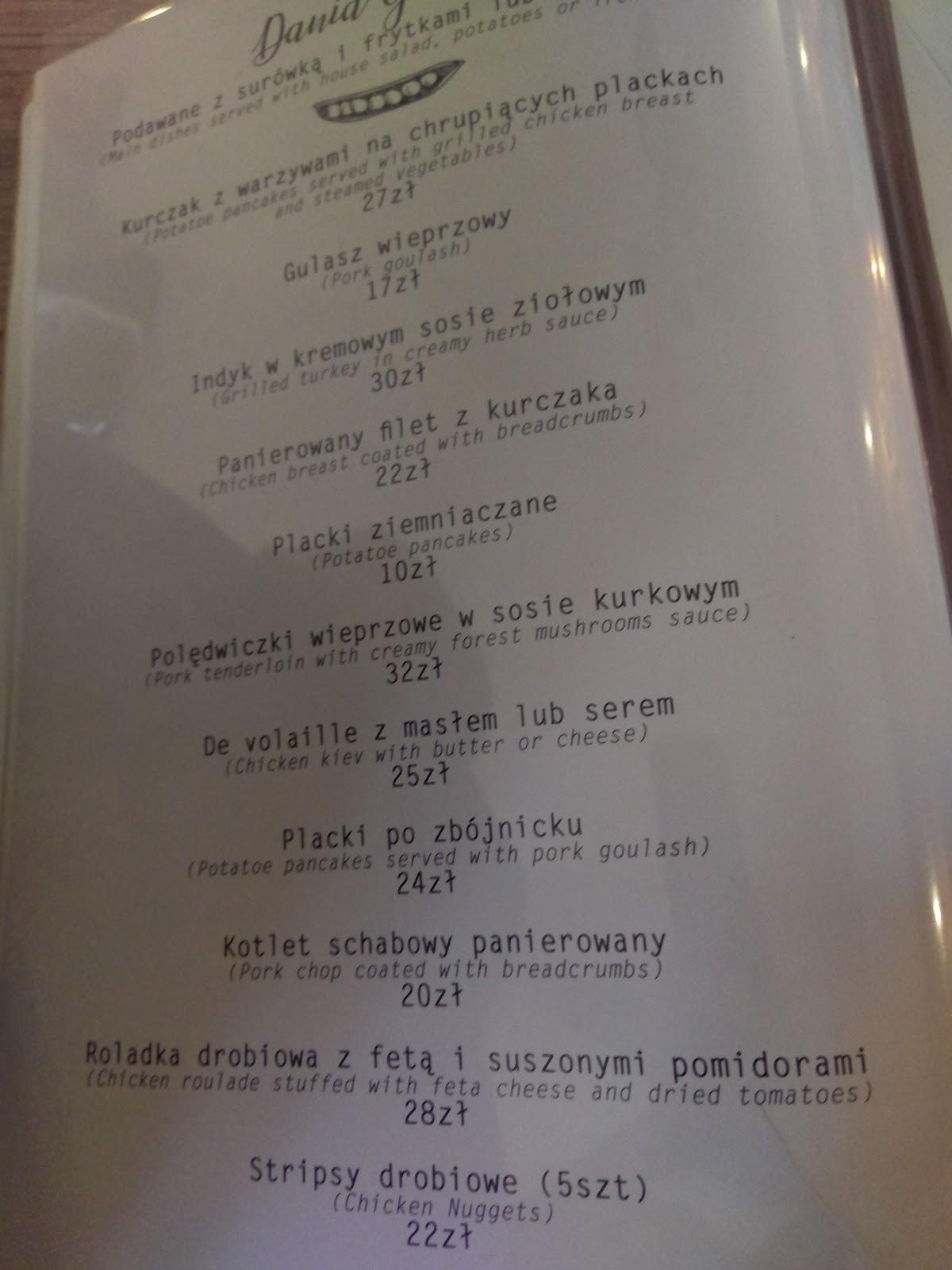 Menu at Restauracja „OMASTA” restaurant, Mszana Dolna, Orkana 25F