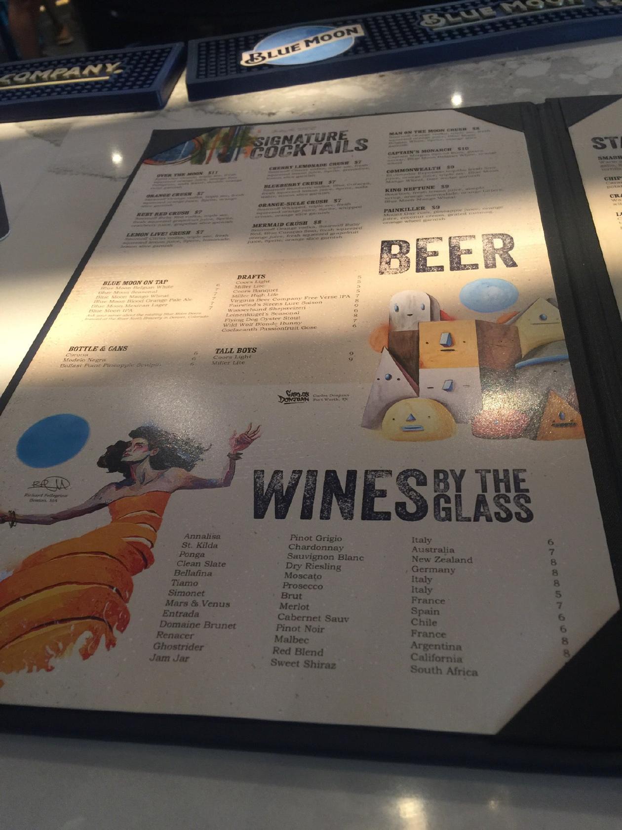 Menu at Blue Moon Taphouse pub & bar, Norfolk