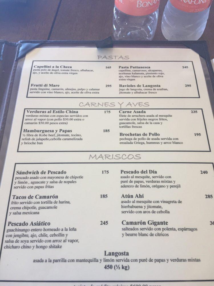 Menu at Don Pedro's Restaurant & Bar, Sayulita