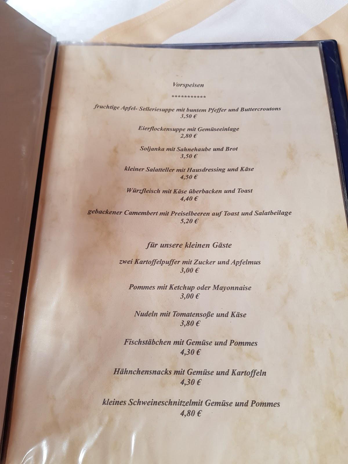 Speisekarte von Hotel am Bahnhof Gaststätte restaurant, Weißenberg