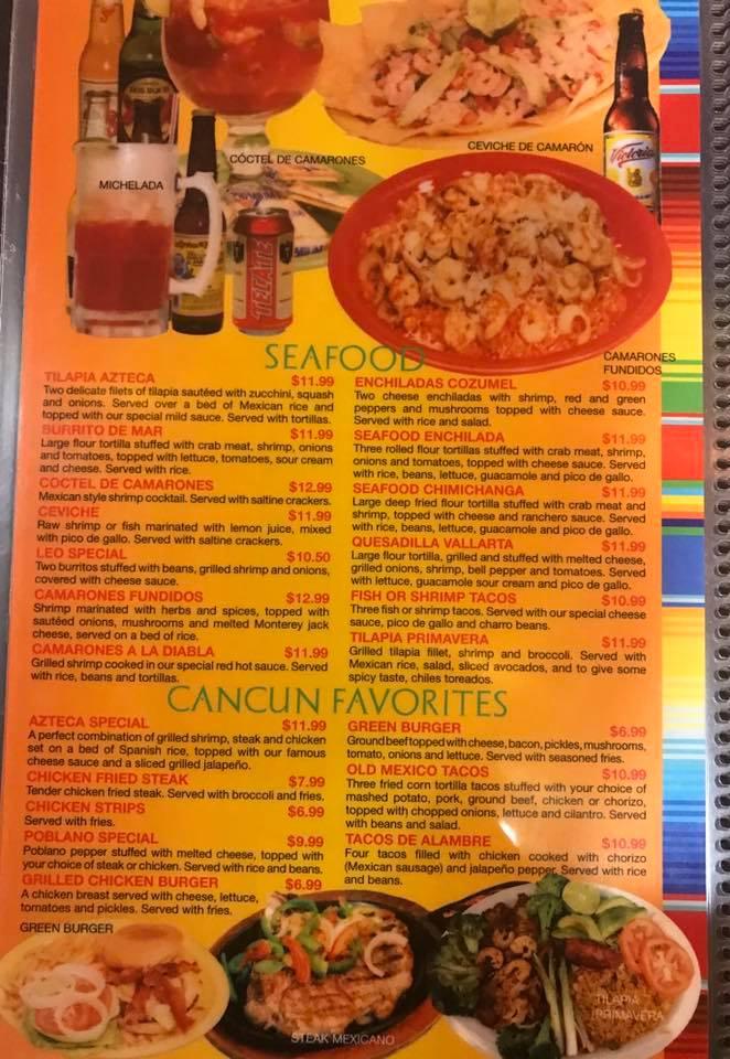 Menu at Cancun Mexican Grill pub & bar, Hutchinson