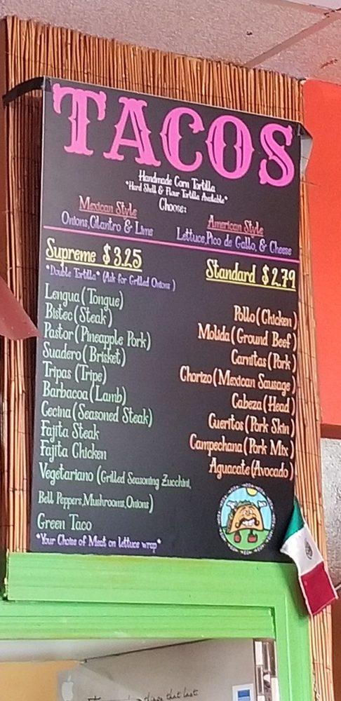 Menu at Don Taco Mexican Restaurant, Tarpon Springs