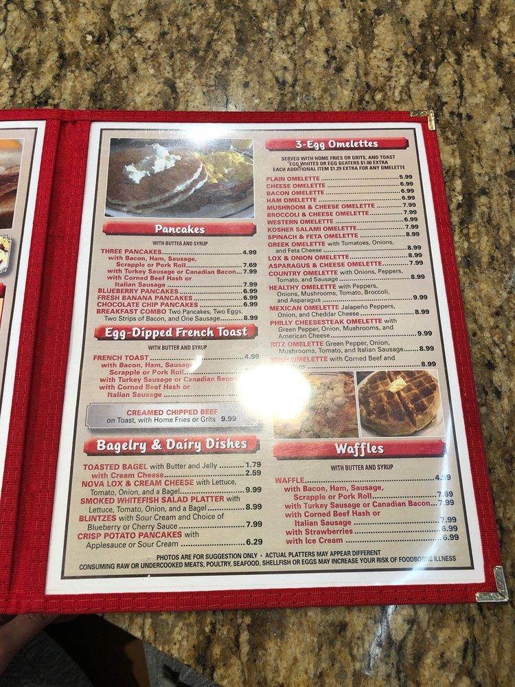 Menu at RITZ Diner restaurant, Philadelphia