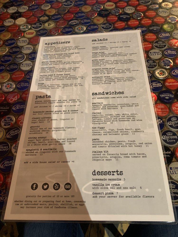 Menu at Slice pizzeria, Twin Falls