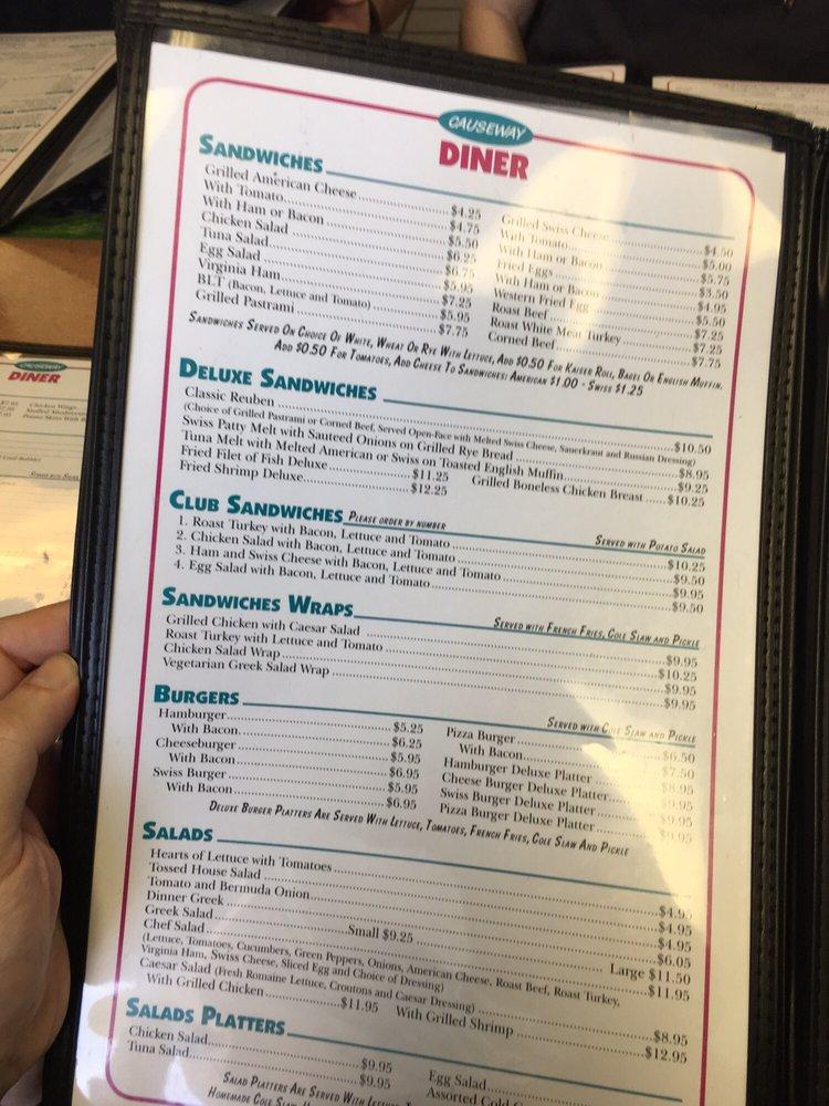 Menu at Causeway Diner restaurant, Merritt Island