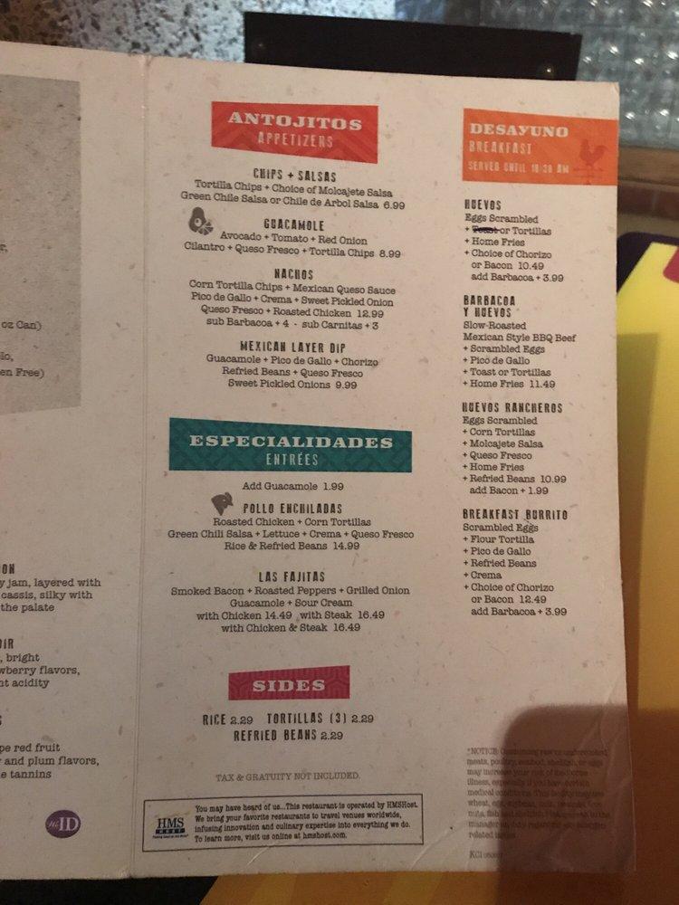 Menu at Cuervo Taqueria, Kansas City