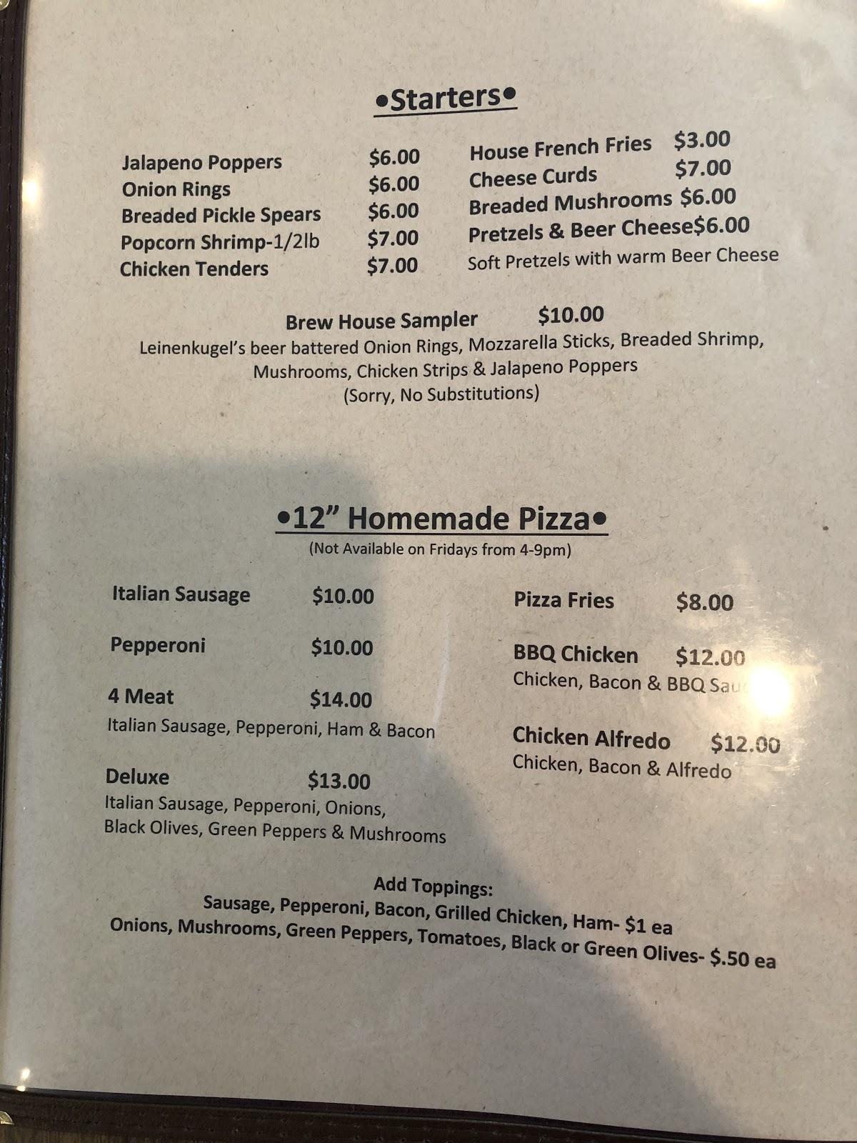 Menu at Norm's pub & bar, Rothschild