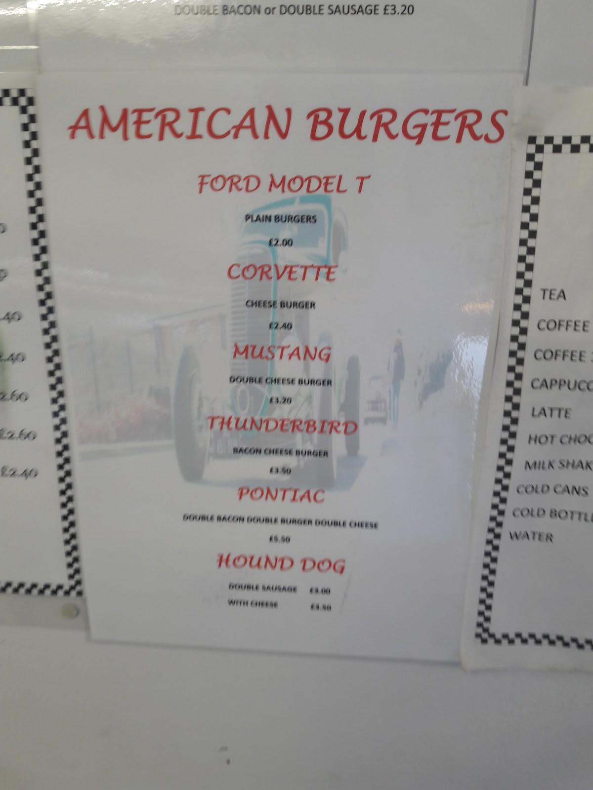 Menu at The Filling Station cafe, Malvern
