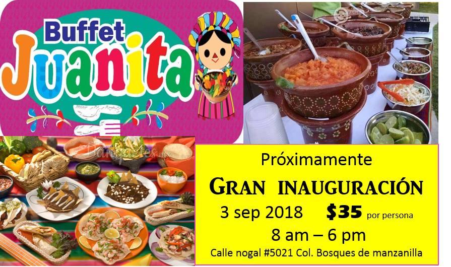 Menu at Buffet Juanita restaurant, Puebla City