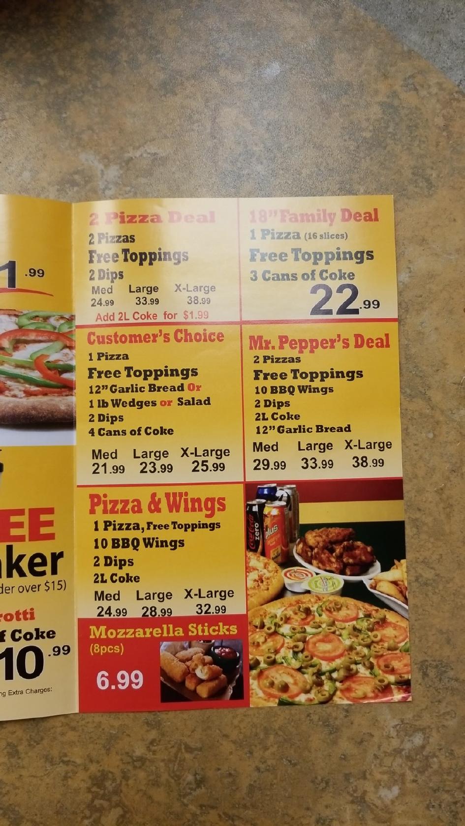 Menu at Free Topping Pizza - North Oshawa restaurant, Oshawa