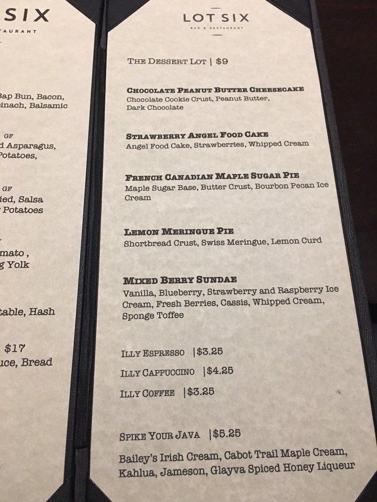 Menu at Lot Six Bar & Restaurant, Halifax