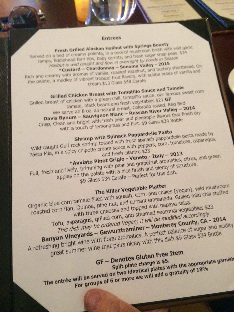 Menu at Turquoise Room pub & bar, Winslow