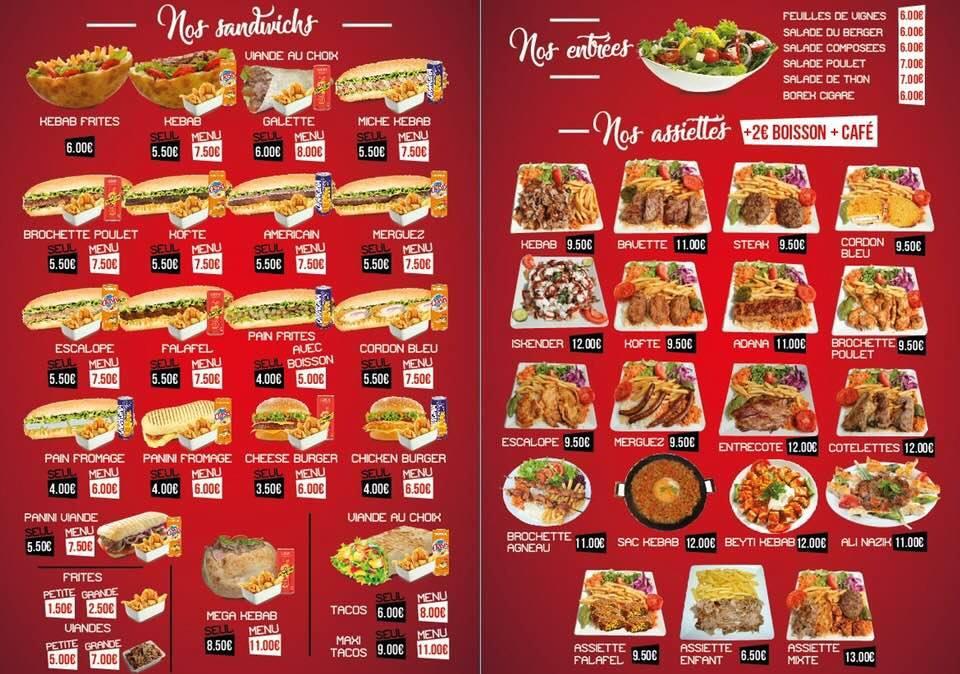 Menu at Restaurant ISTANBUL, Villeurbanne