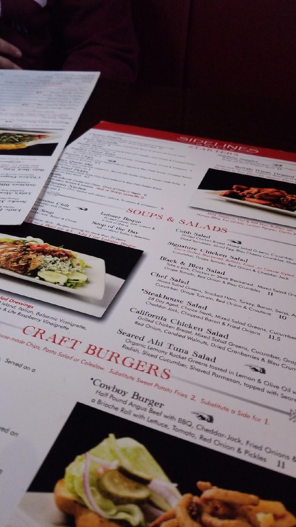 Menu at Sidelines Grille pub & bar, Woodstock, 300 Village Center Dr