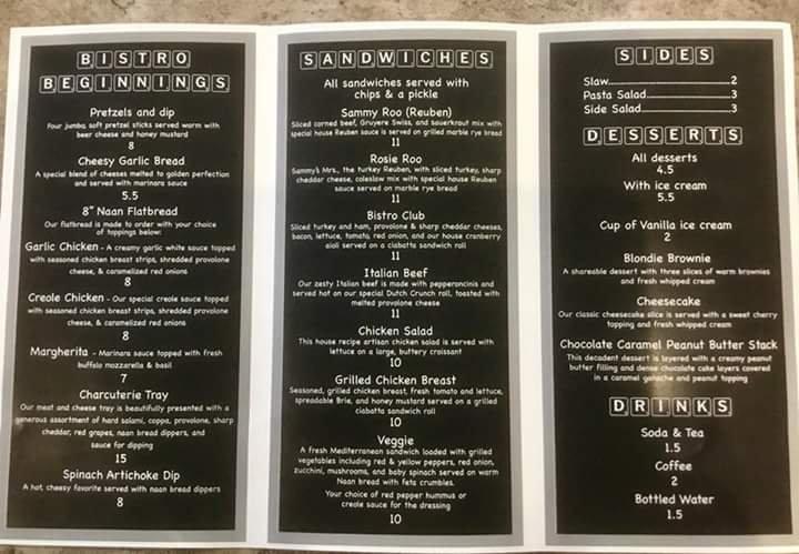 Menu at Brown Bag Bistro restaurant, Alton