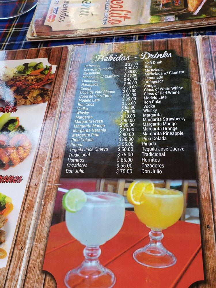 Menu at El Jacalito pub & bar, Mismaloya