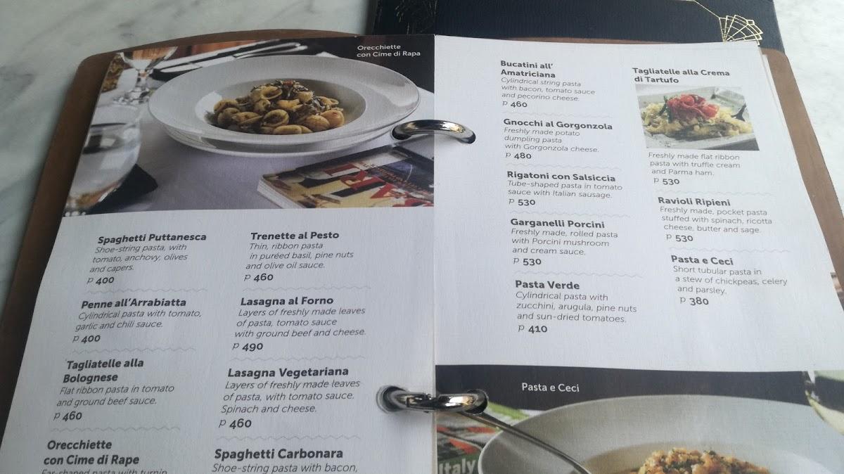 Menu at Ponte Rialto restaurant, Taguig, A122 - A123