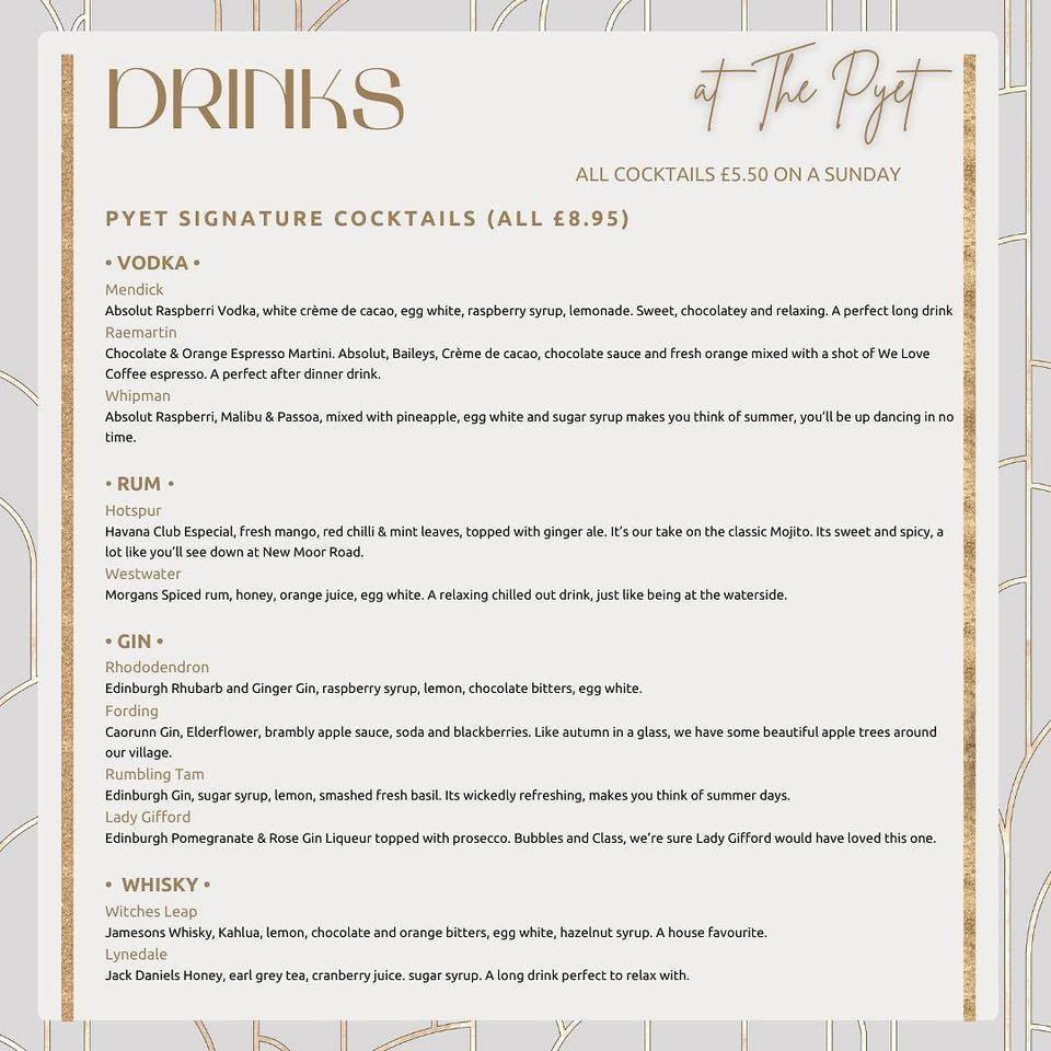 Menu at The Pyet pub & bar, West Linton