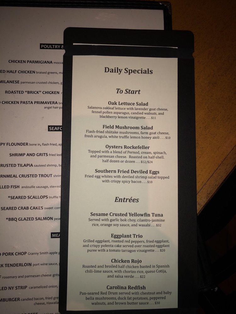 Menu at Cola's Restaurant, Columbia