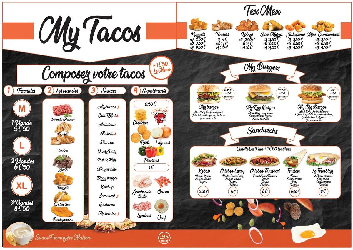 Menu at O' My Tacos - Fast Food, Le Luc