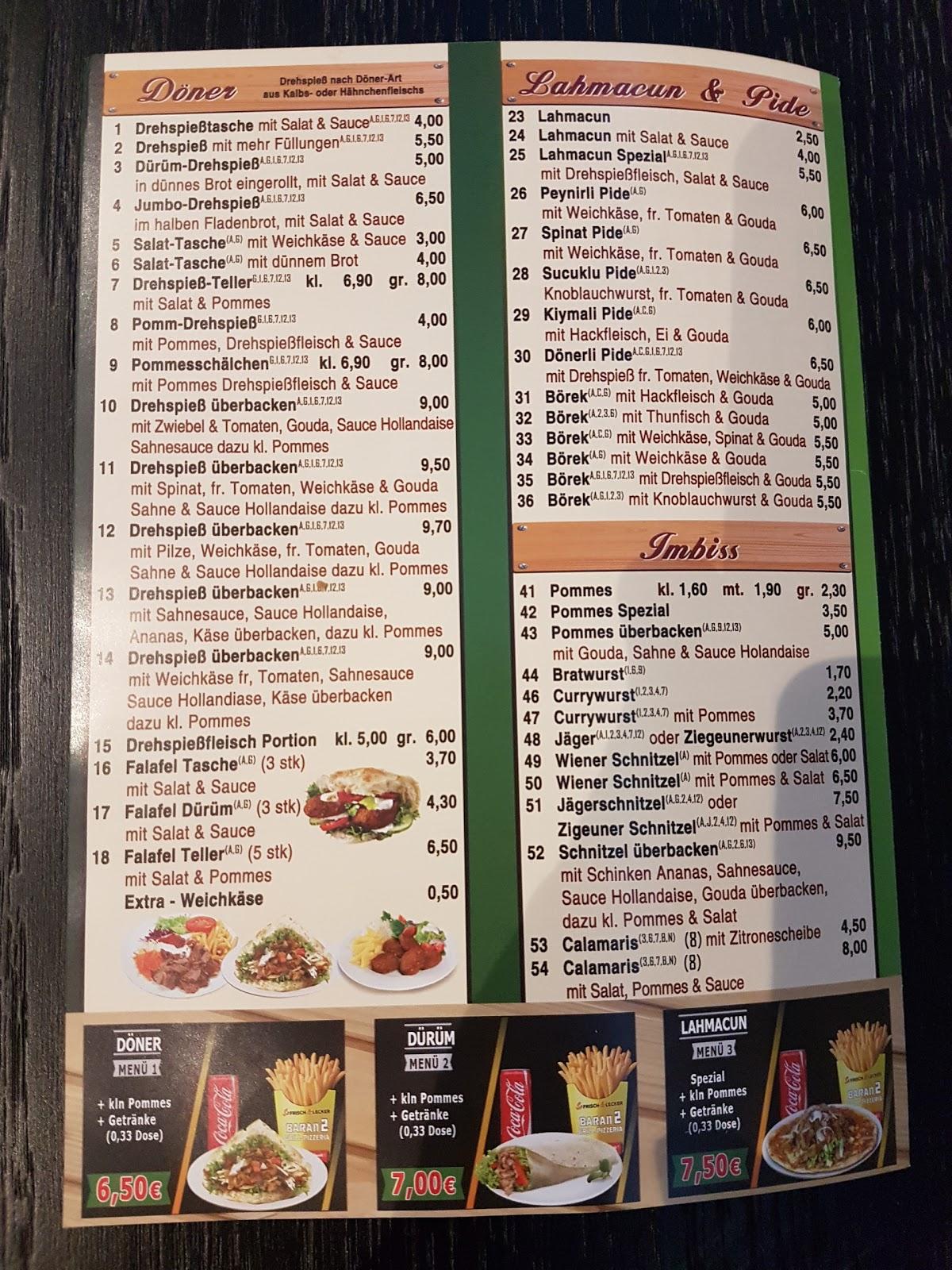 Speisekarte von Baran Restaurant 1, Korschenbroich