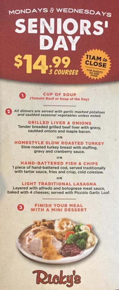 Menu at Creston Ricky's All Day Grill restaurant, Creston