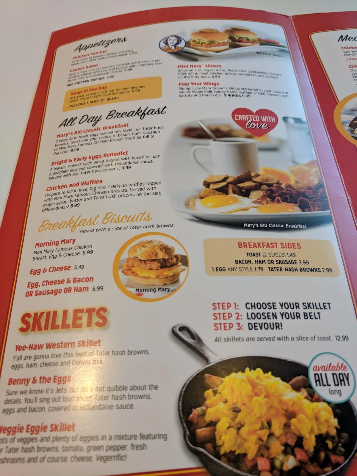Menu at Mary Brown's Chicken & Taters - Mary's Diner restaurant, St. John's