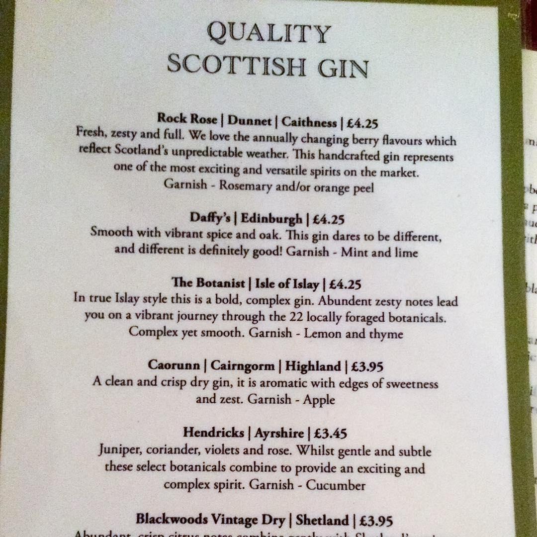 Menu at The Mustard Seed Restaurant, Inverness