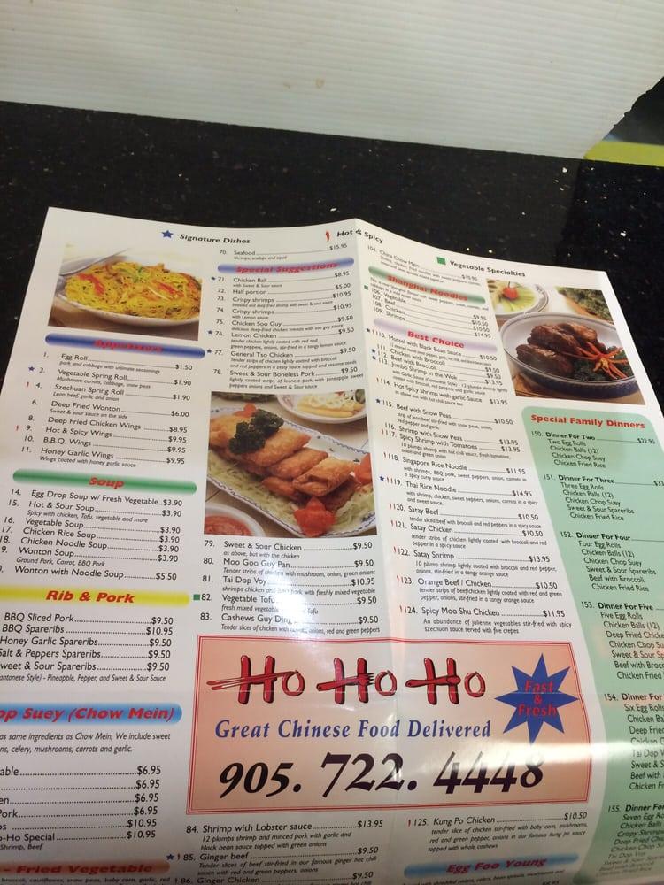 Menu at Ho-Ho-Ho Chinese Food restaurant, Georgina