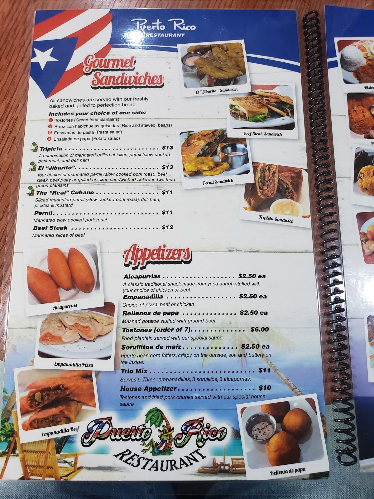 Menu at Puerto Rico Restaurant, Windsor Heights