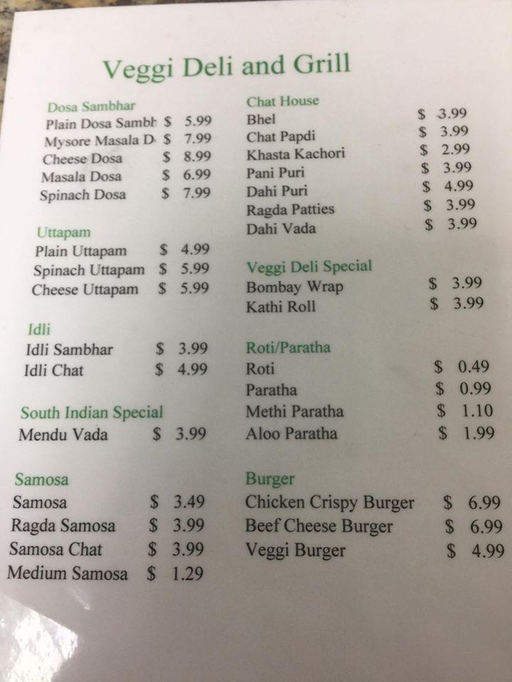 Menu at veggie deli & grill restaurant, Little Rock