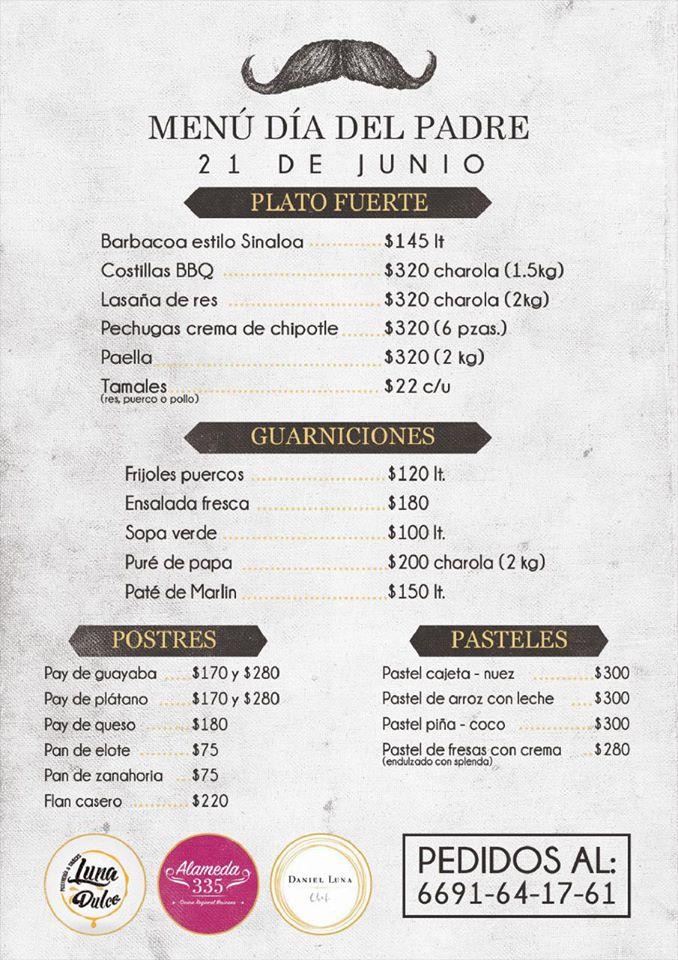Carta del restaurante Alameda 335, Mazatlán