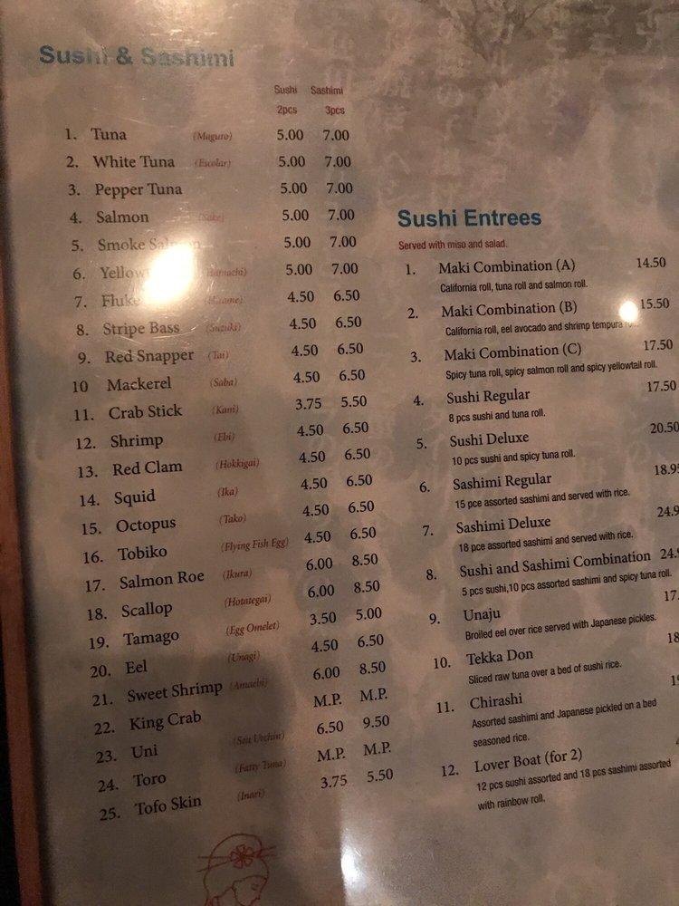 Menu at Domo Japanese Restaurant, Portsmouth