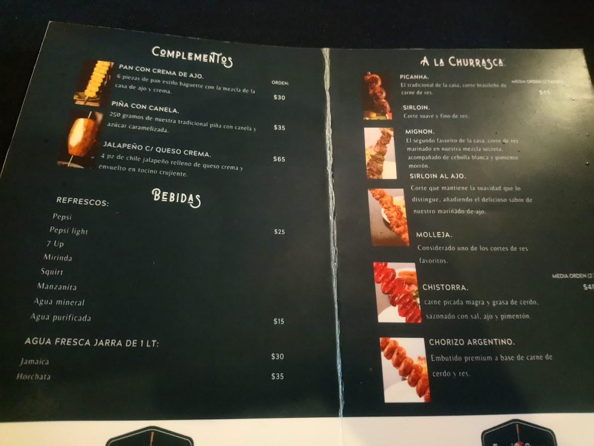 Menu at Fogon Do Brasil restaurant, Gómez Palacio