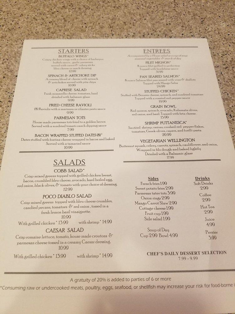 Menu at TC's Bar and Grill, Sedona