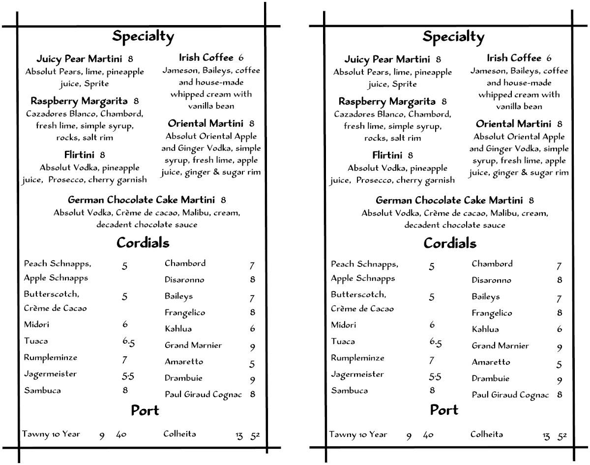 Menu at West 29th Restaurant & Bar, Wheat Ridge